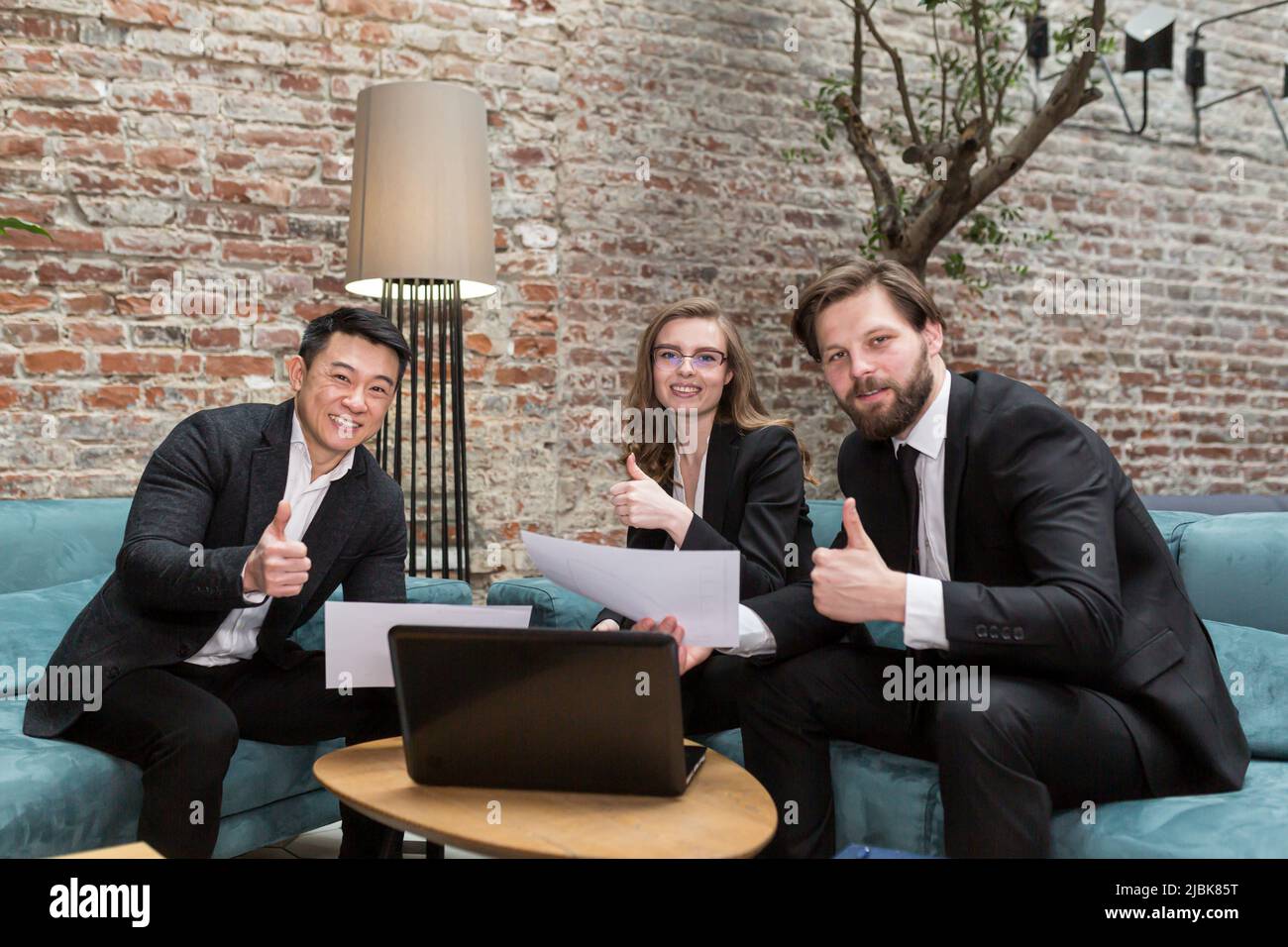 Multinational business people group brainstorm at office meeting. Multiethnic professional ...