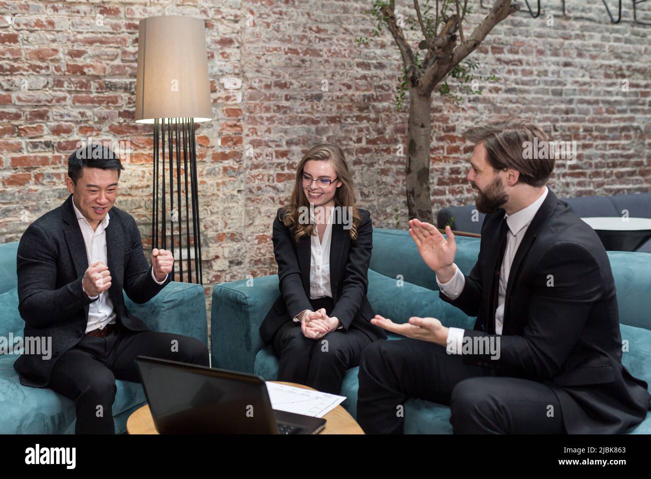 Multinational business people group brainstorm at office meeting ...