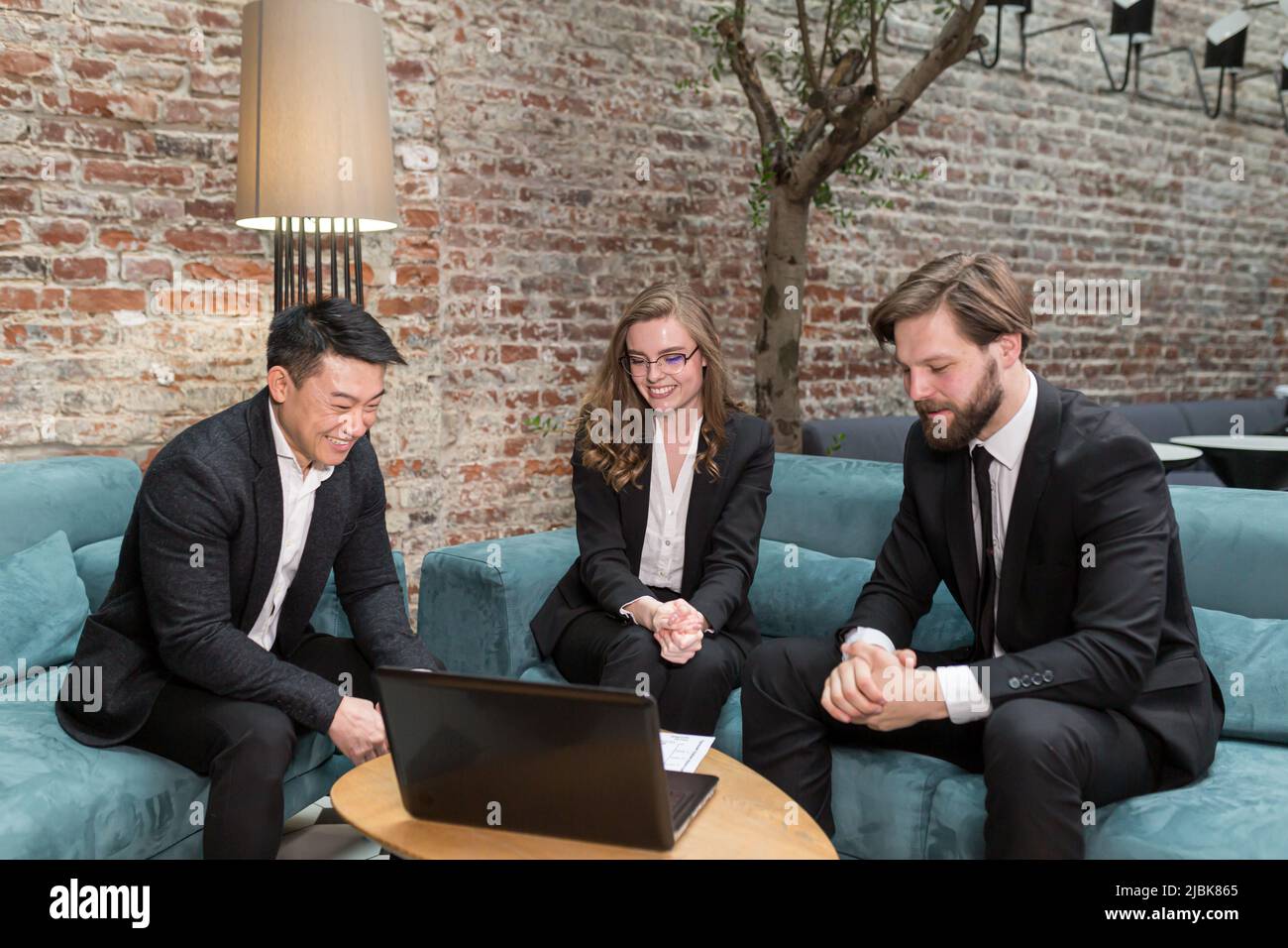 Multinational business people group brainstorm at office meeting ...