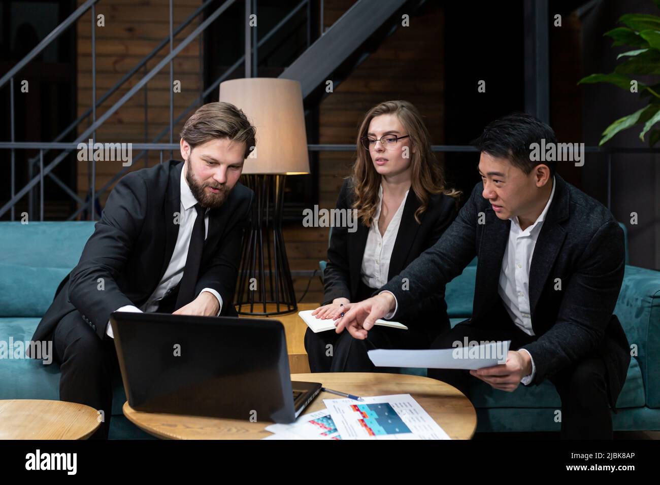 Multinational business people group brainstorm at office meeting ...