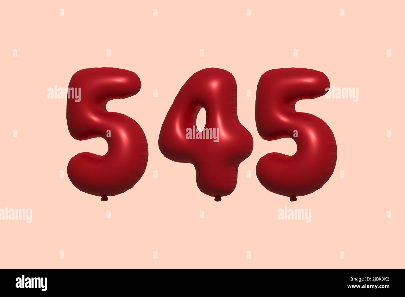 545 3d number balloon made of realistic metallic air balloon 3d ...