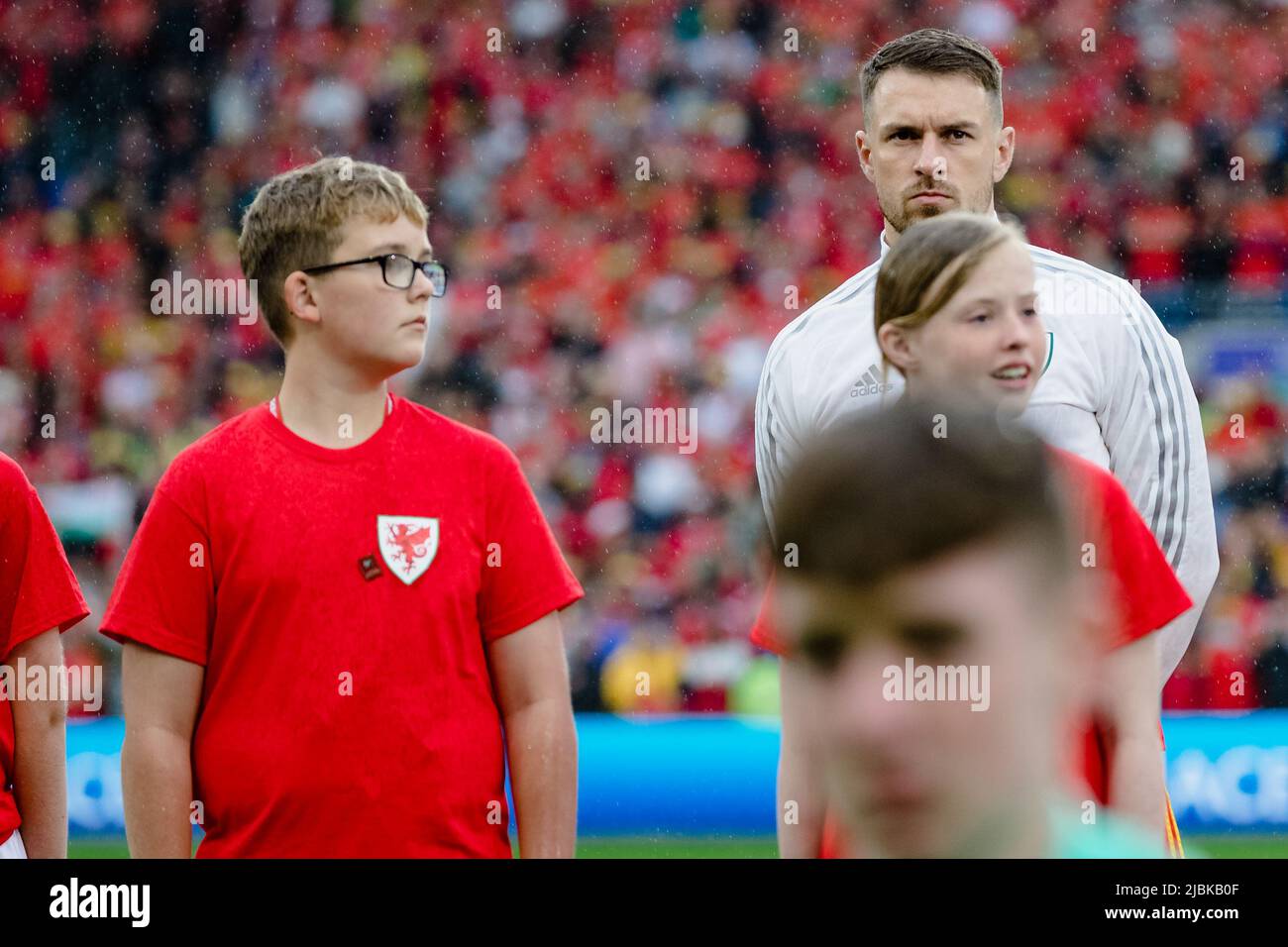 CARDIFF, WALES - 05 JUNE 2022: Wales' Aaron Ramsey during he 2022 FIFA ...