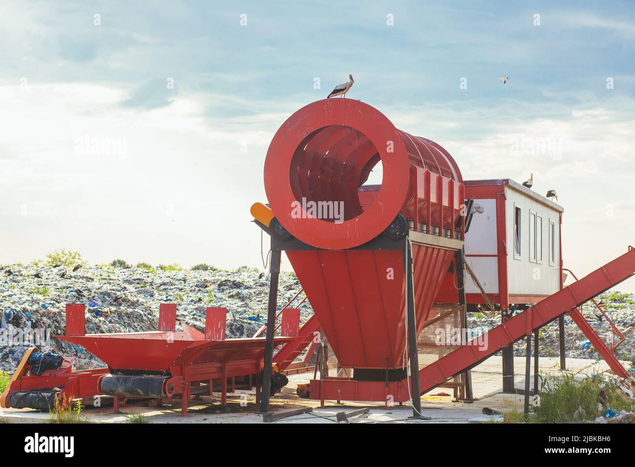 sorting machine at a large landfill Stock Photo - Alamy