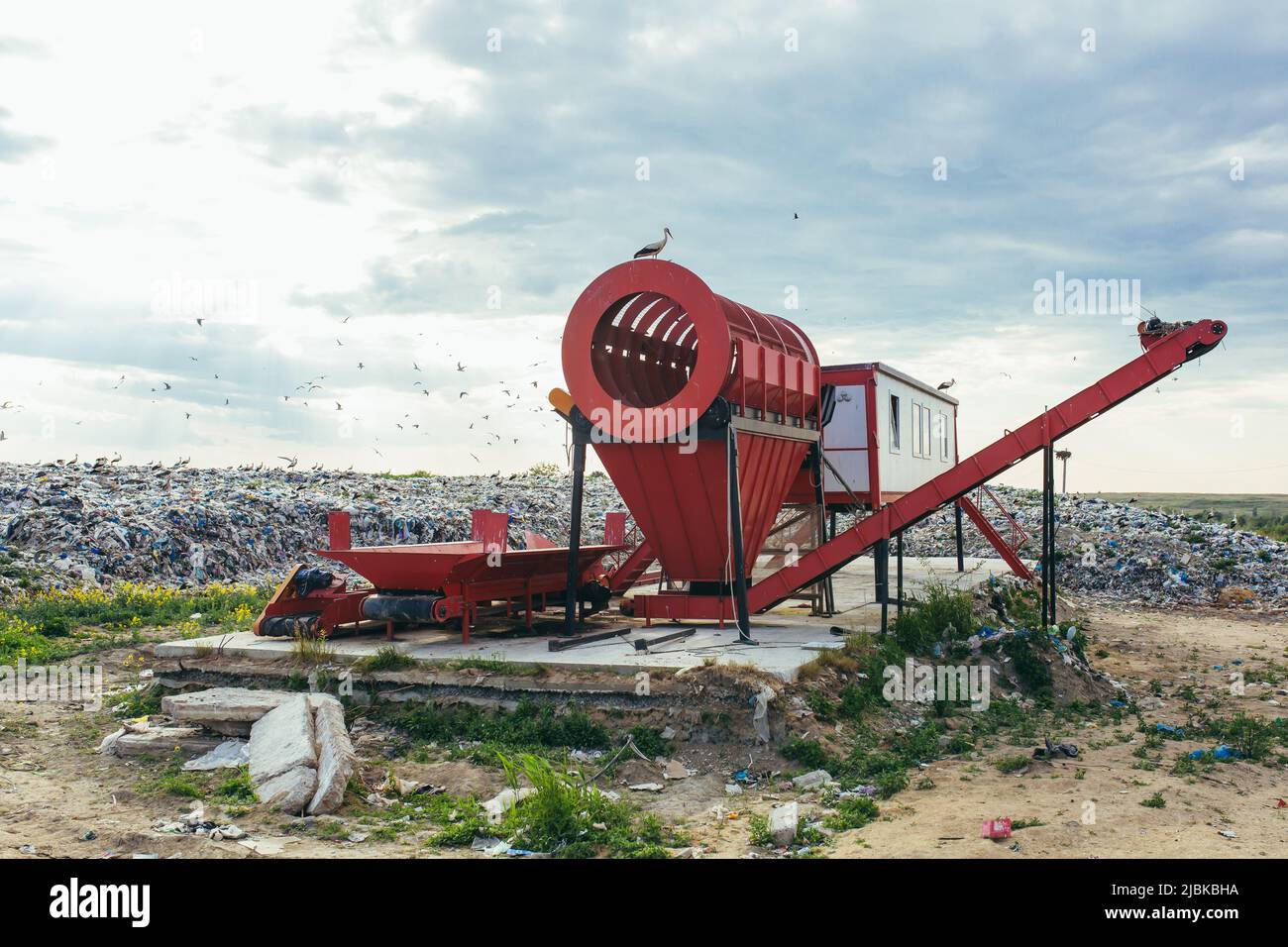 sorting machine at a large landfill Stock Photo - Alamy