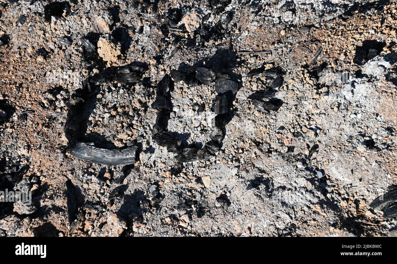 CO2 carbon dioxide chemical compound, made out of charred pieces of ...