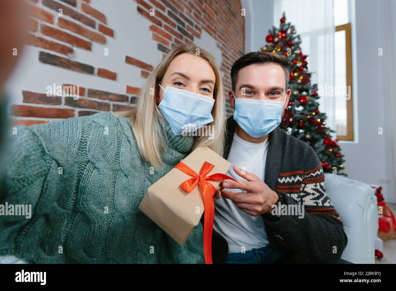 Family couple in love husband and wife in quarantine, during the New ...