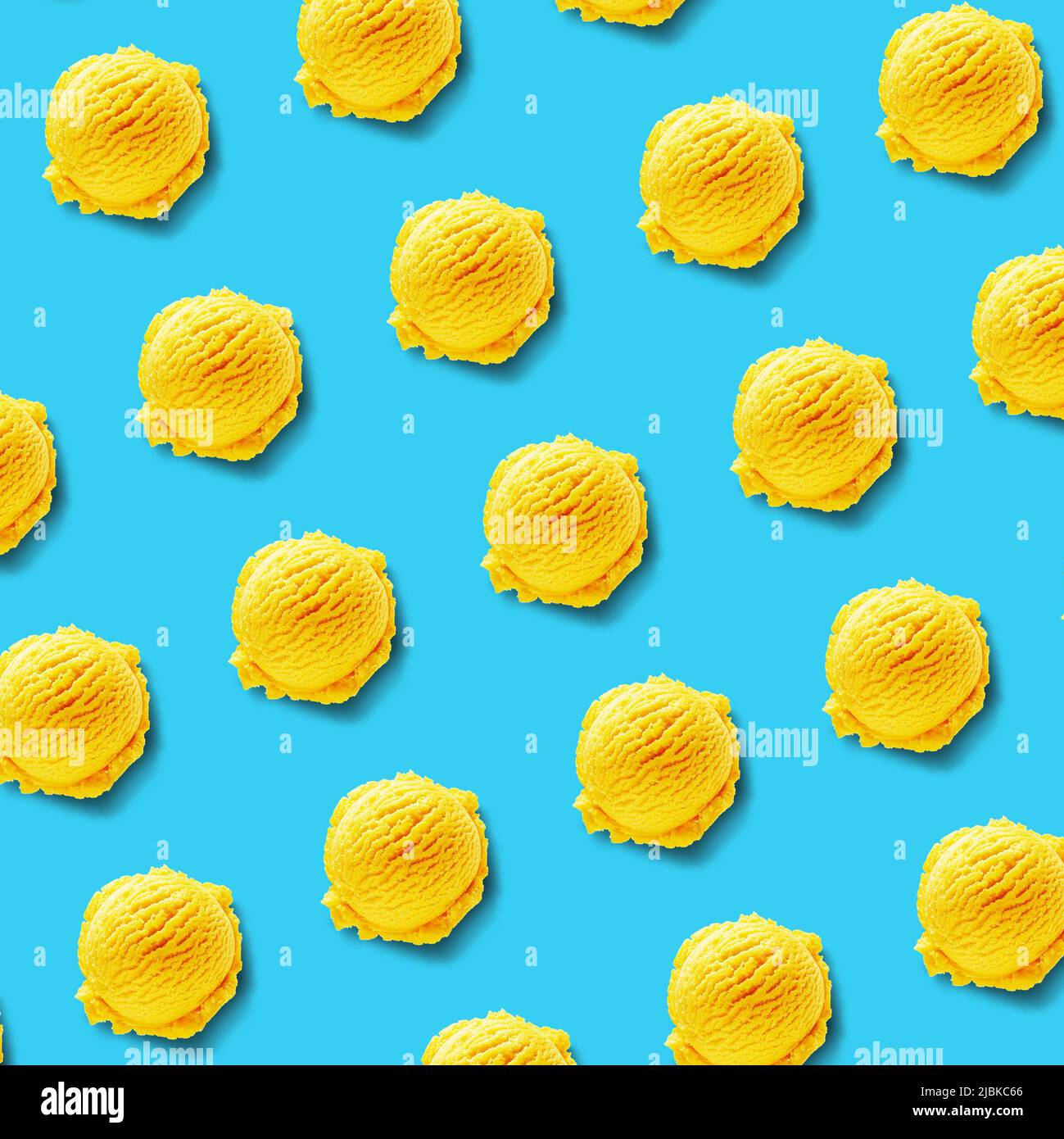 Square Design element of ice cream scoops in a flat lay pattern for ...