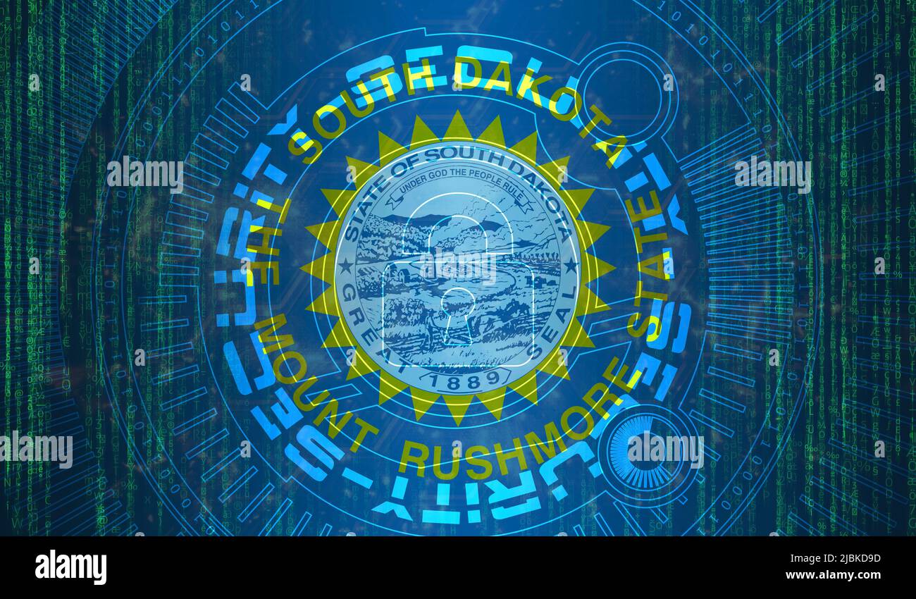 National cyber Security of South Dakota state, USA on digital ...