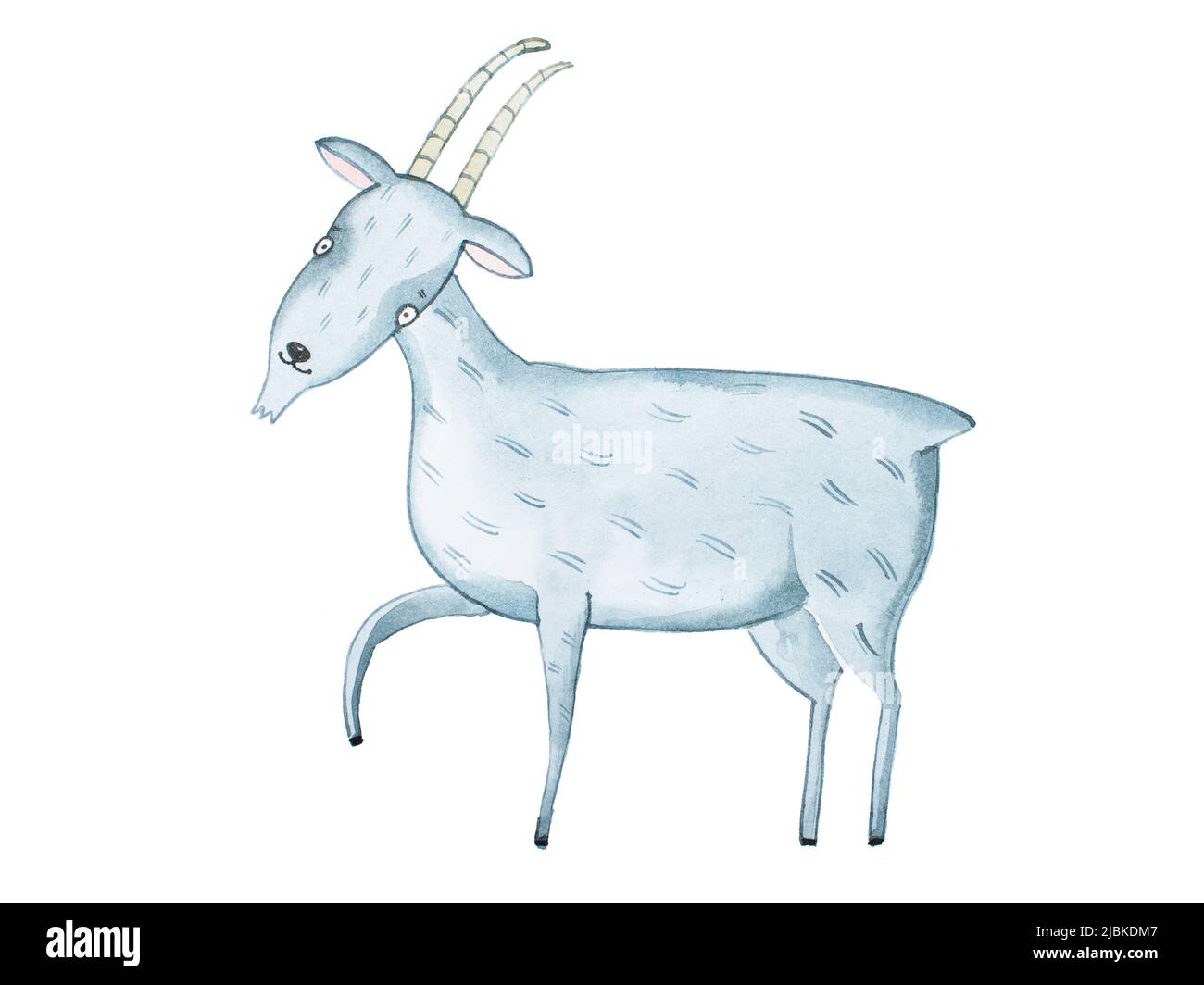 Watercolor goat hand drawn with aquarelle technique Stock Photo - Alamy
