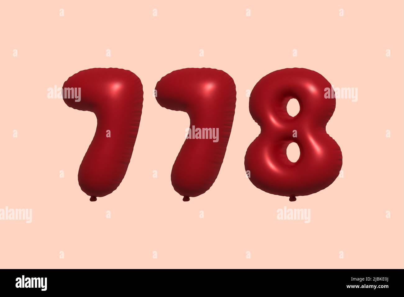 778 3d number balloon made of realistic metallic air balloon 3d ...