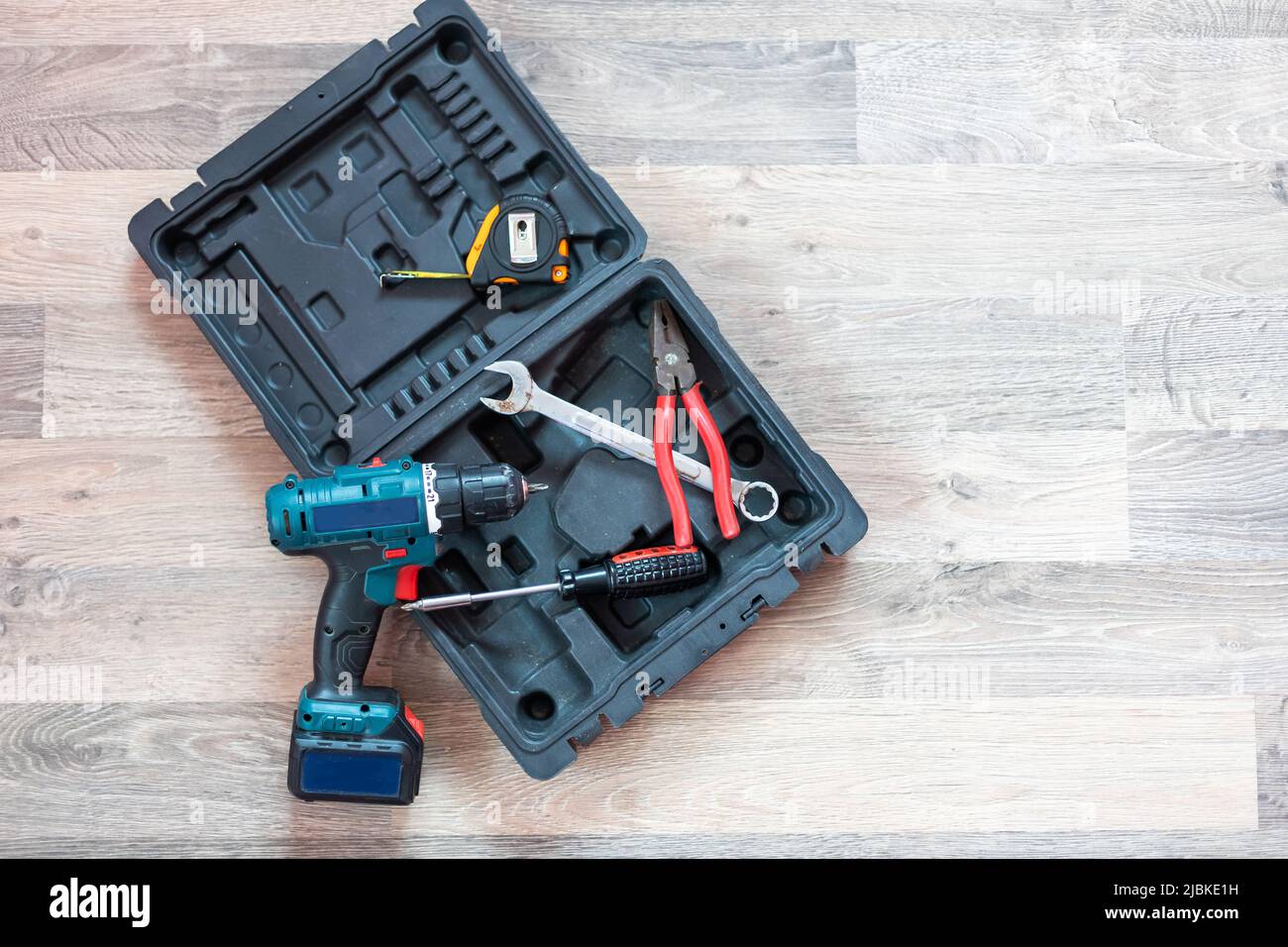 Tool box. Toolset with interior compartments to keep wrenches, ring ...