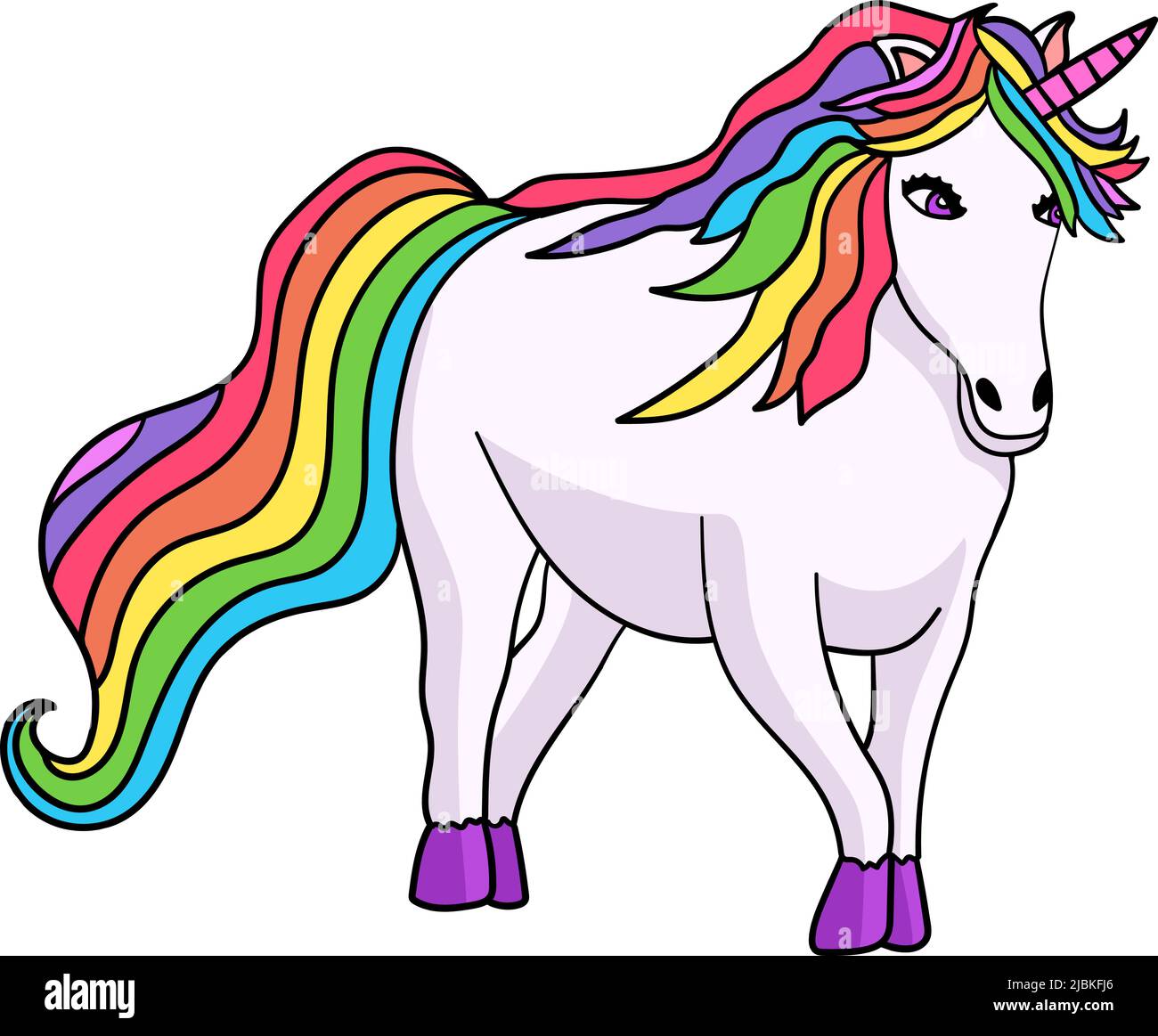 Strolling Unicorn Cartoon Colored Clipart Stock Vector Image & Art - Alamy