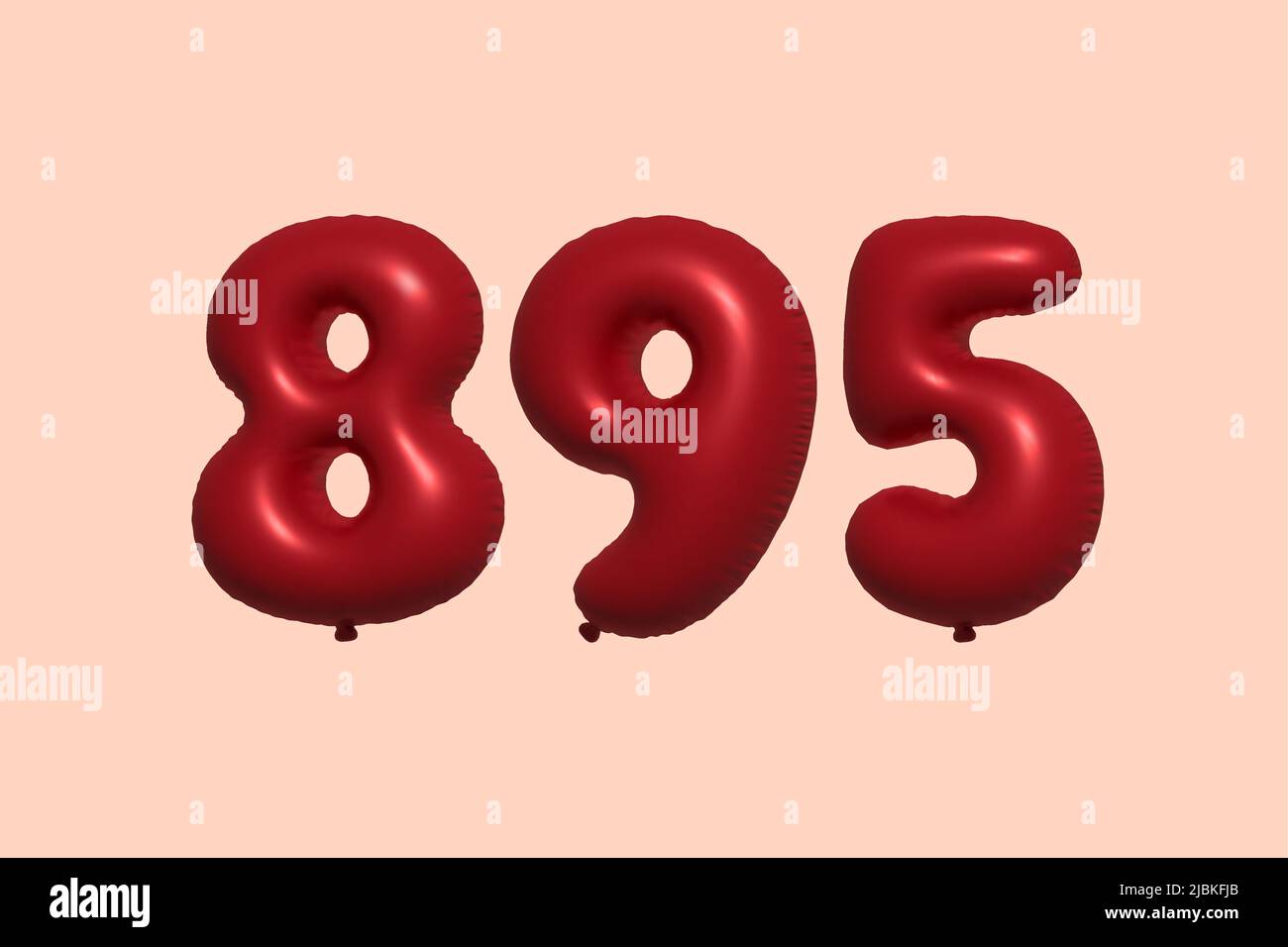 895 3d number balloon made of realistic metallic air balloon 3d ...