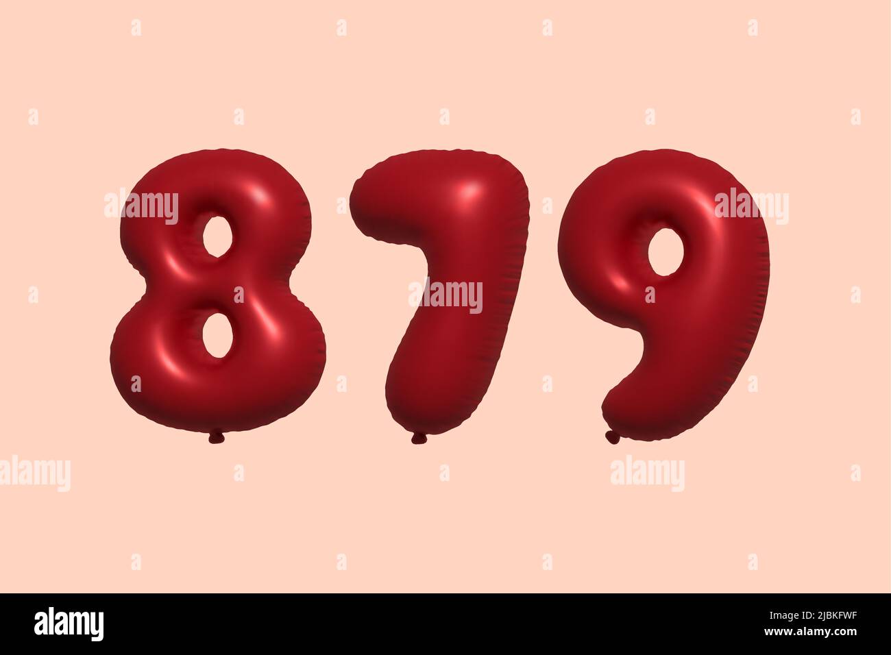 879 3d number balloon made of realistic metallic air balloon 3d ...