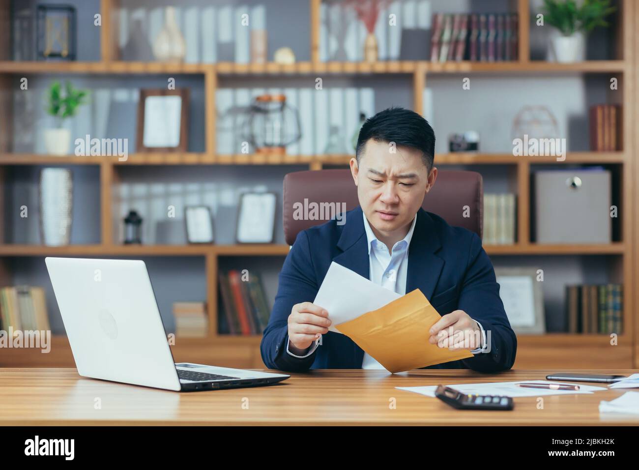 Young successful man asian office worker, director, banker, businessman ...