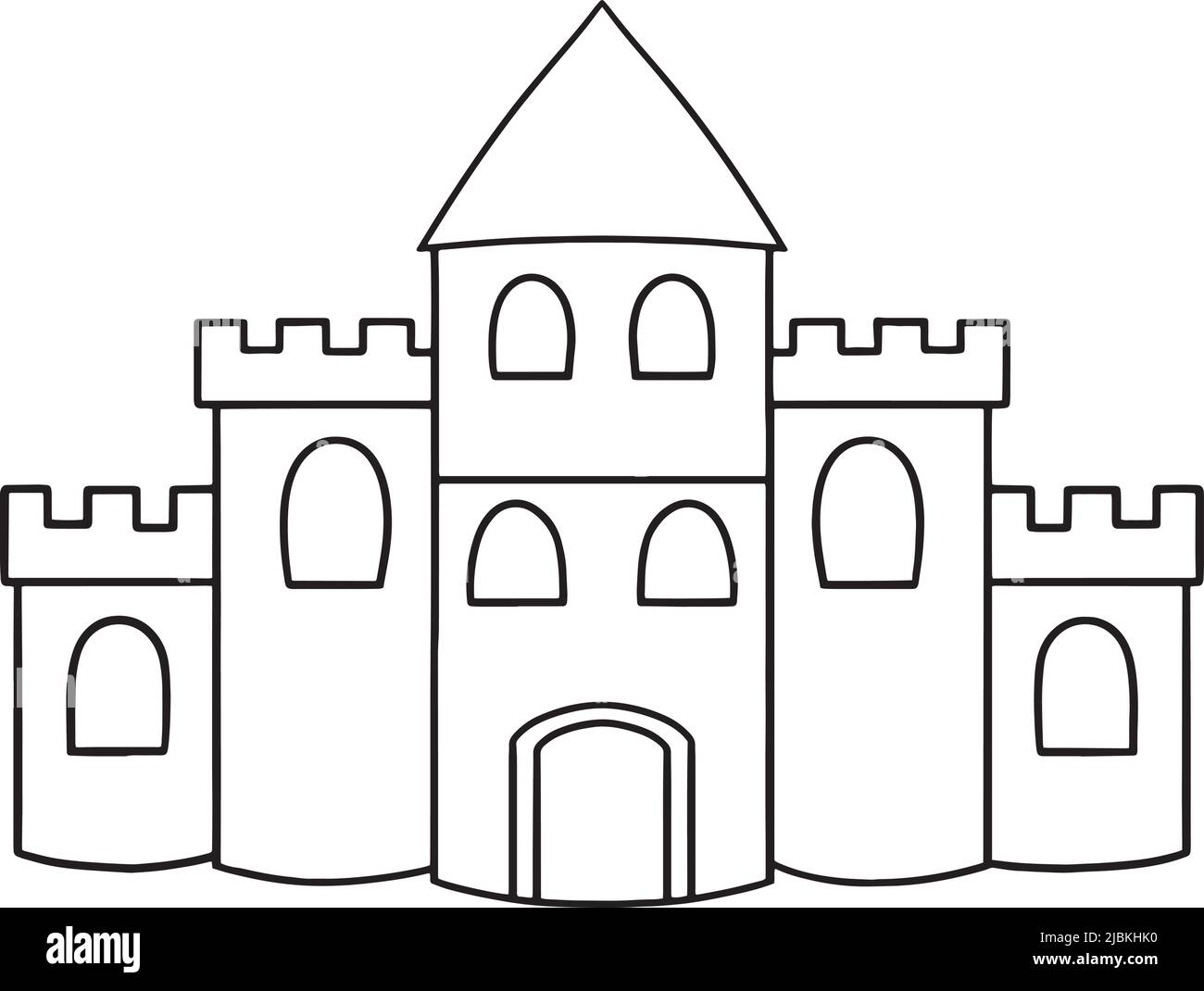 Castle Isolated Coloring Page for Kids Stock Vector Image & Art - Alamy