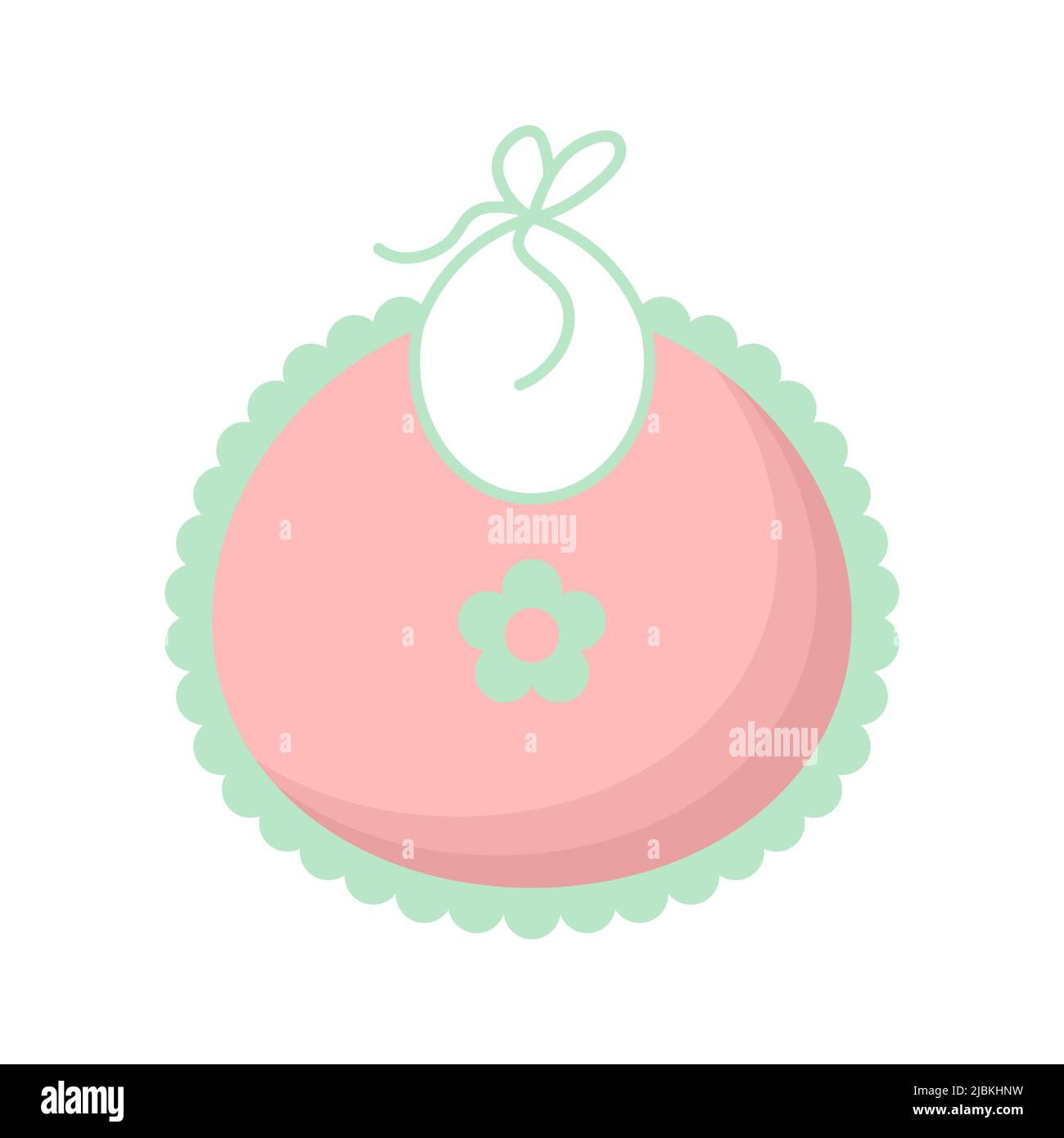 Baby bib. An essential item for feeding toddlers. Simple cute flat icon ...