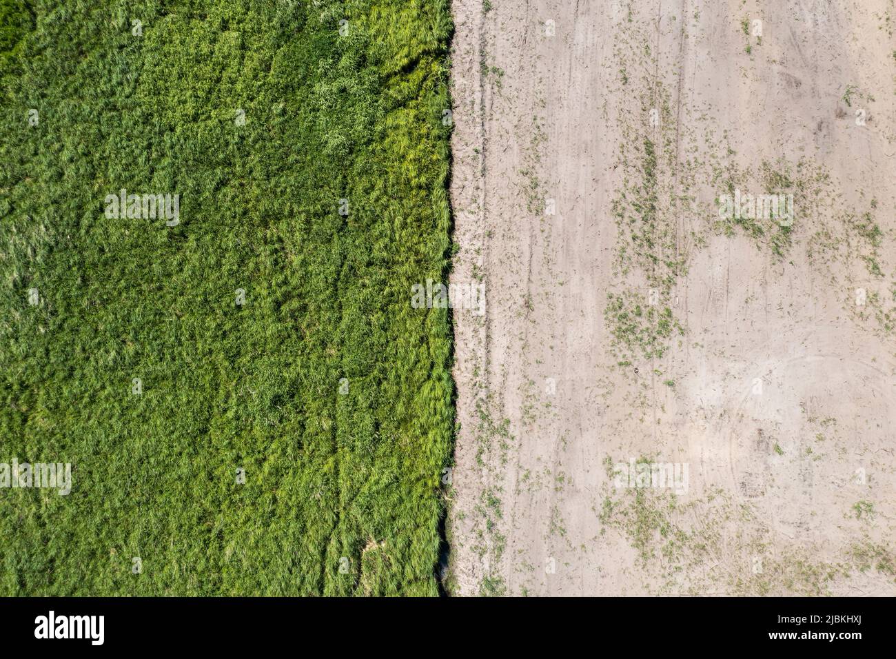 Drone view of field and lands, rural drone landscape, texture Stock ...