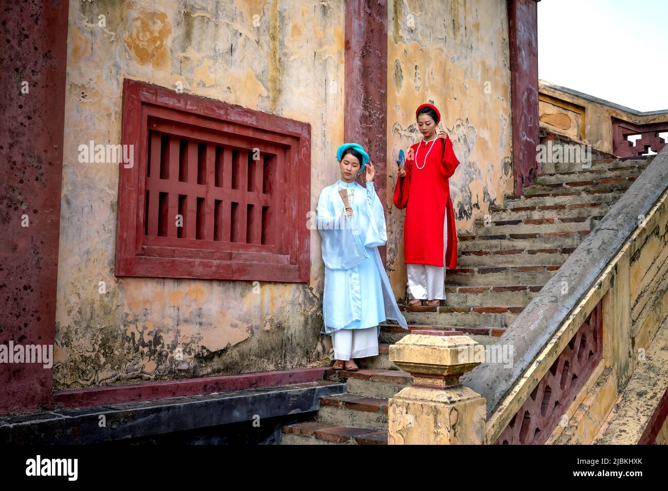 Ancient Museum, Hue City, Vietnam - April 27, 2022: Model wears a ...