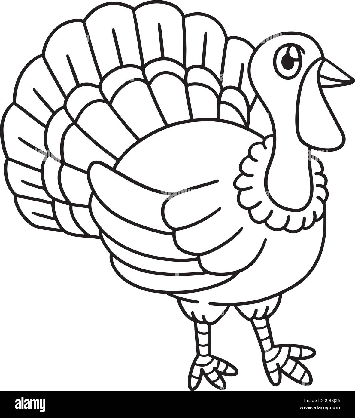 Thanksgiving Turkey Isolated Coloring Page Stock Vector Image & Art - Alamy
