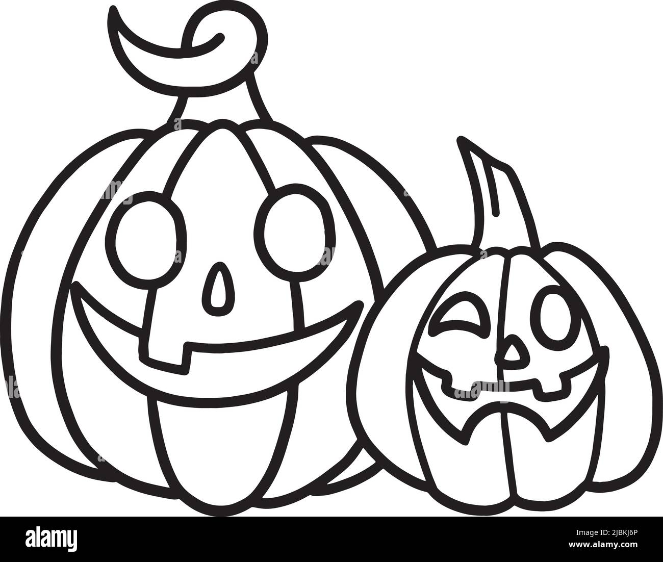 Pumpkin Halloween Isolated Coloring Page for Kids Stock Vector Image ...