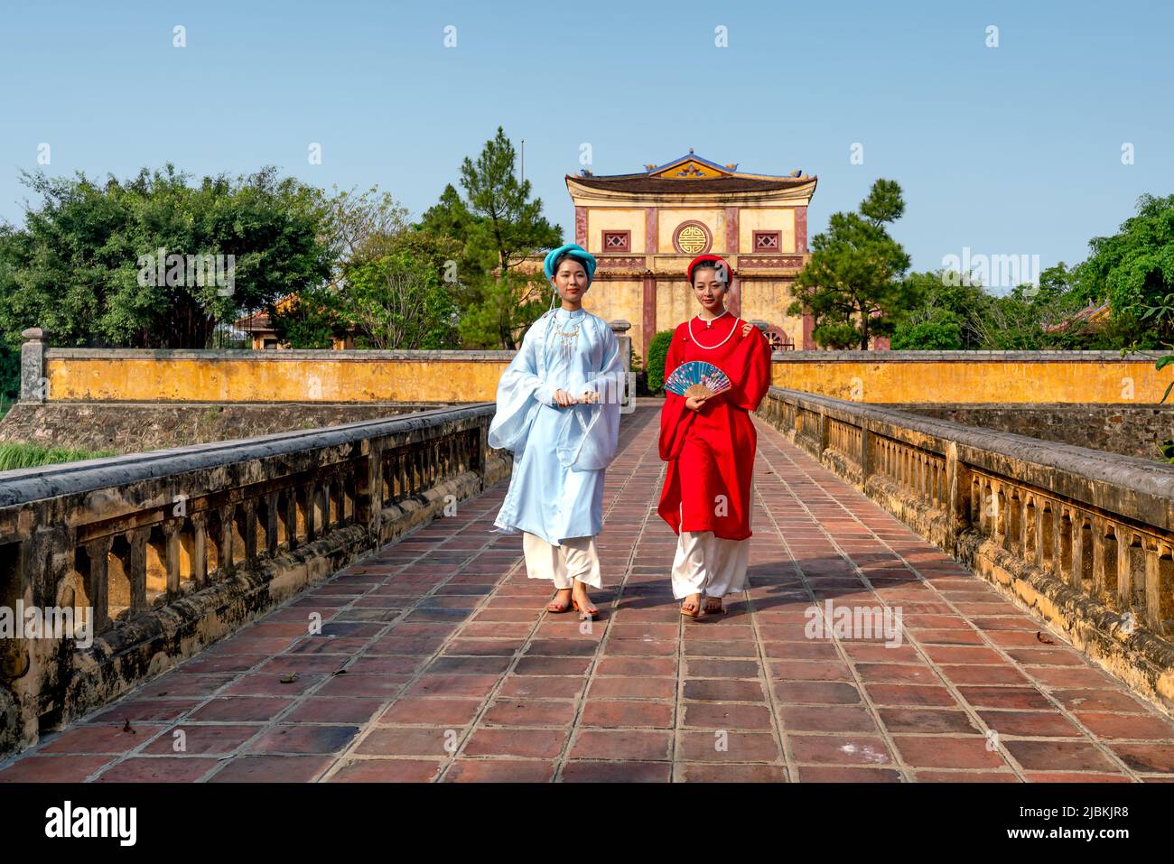 Ancient Museum, Hue City, Vietnam - April 27, 2022: Model wears a ...