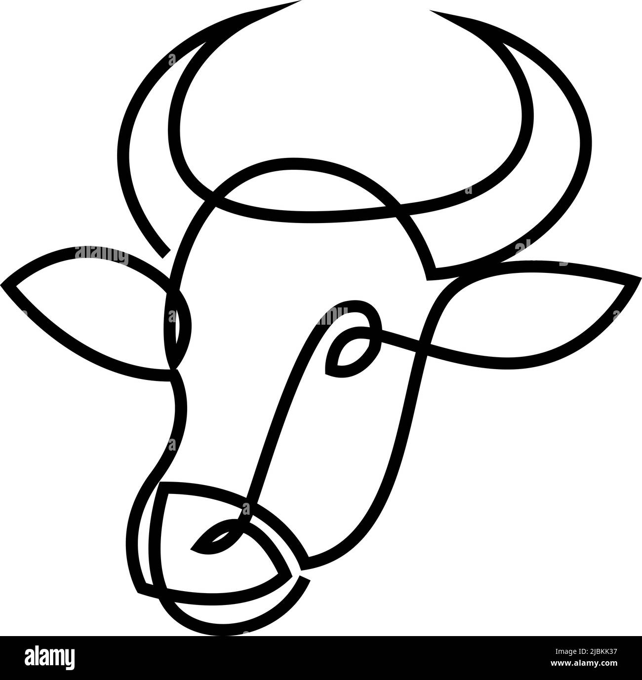 Astrological Taurus zodiac sign one line drawing. Elegant astrology ...