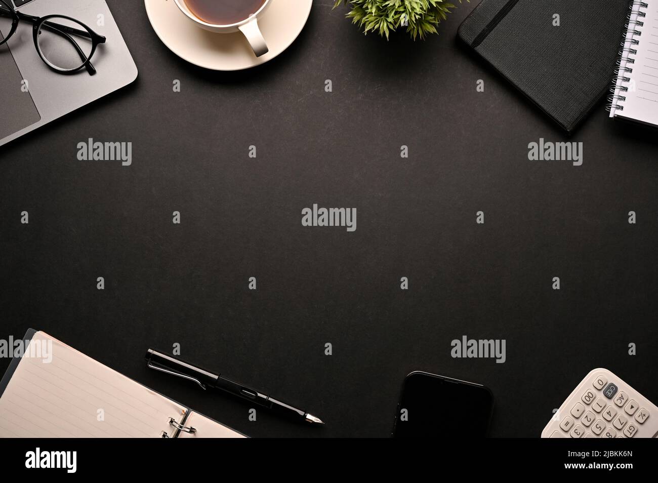 Modern workspace background with copy space in the middle and ...