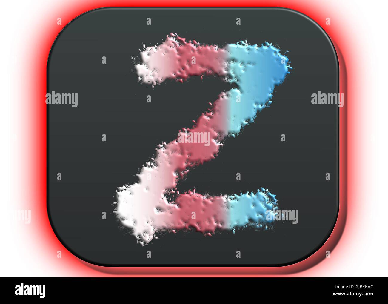 The symbol Z sign on the background of the ukraine flag. Designation of ...