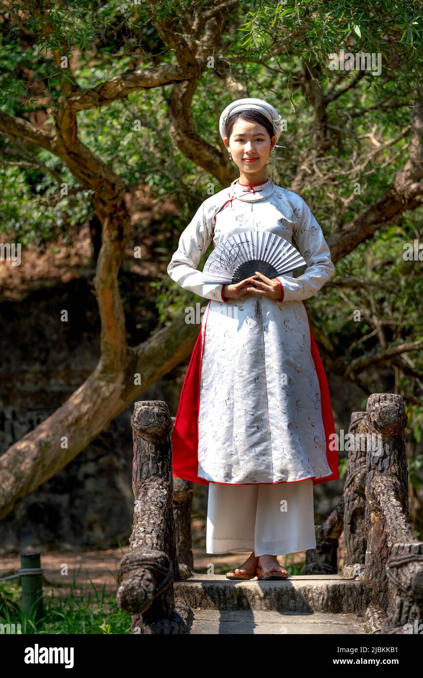Ancient Museum, Hue City, Vietnam - April 28, 2022: Model wears a ...