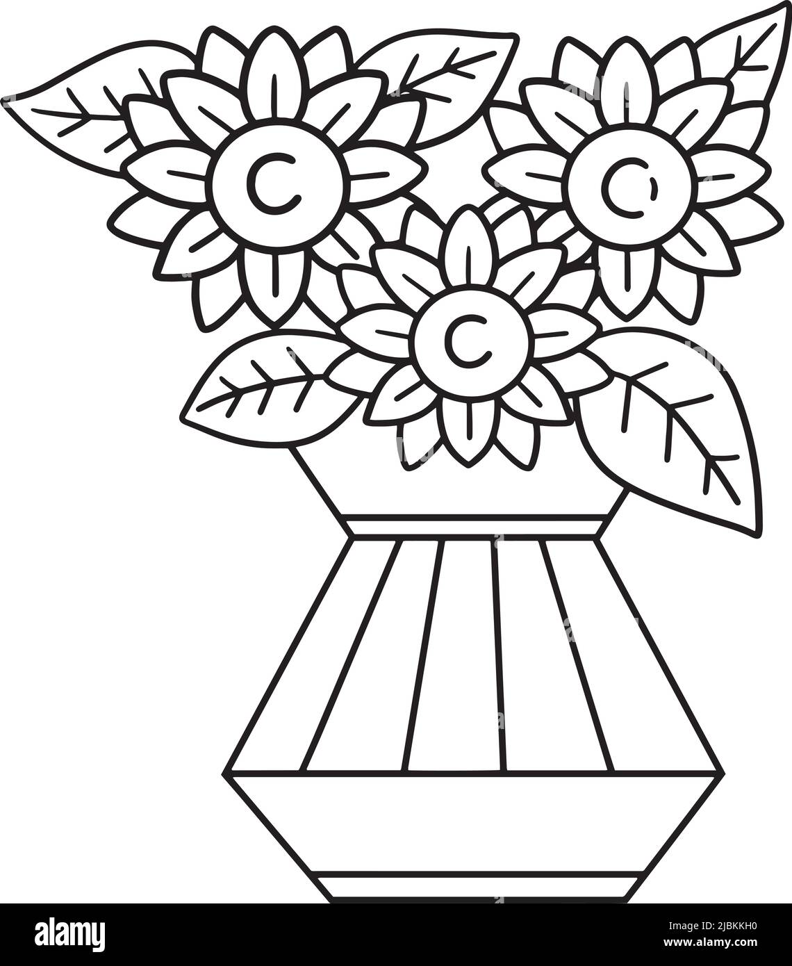 Thanksgiving Centerpiece Isolated Coloring Page Stock Vector Image ...