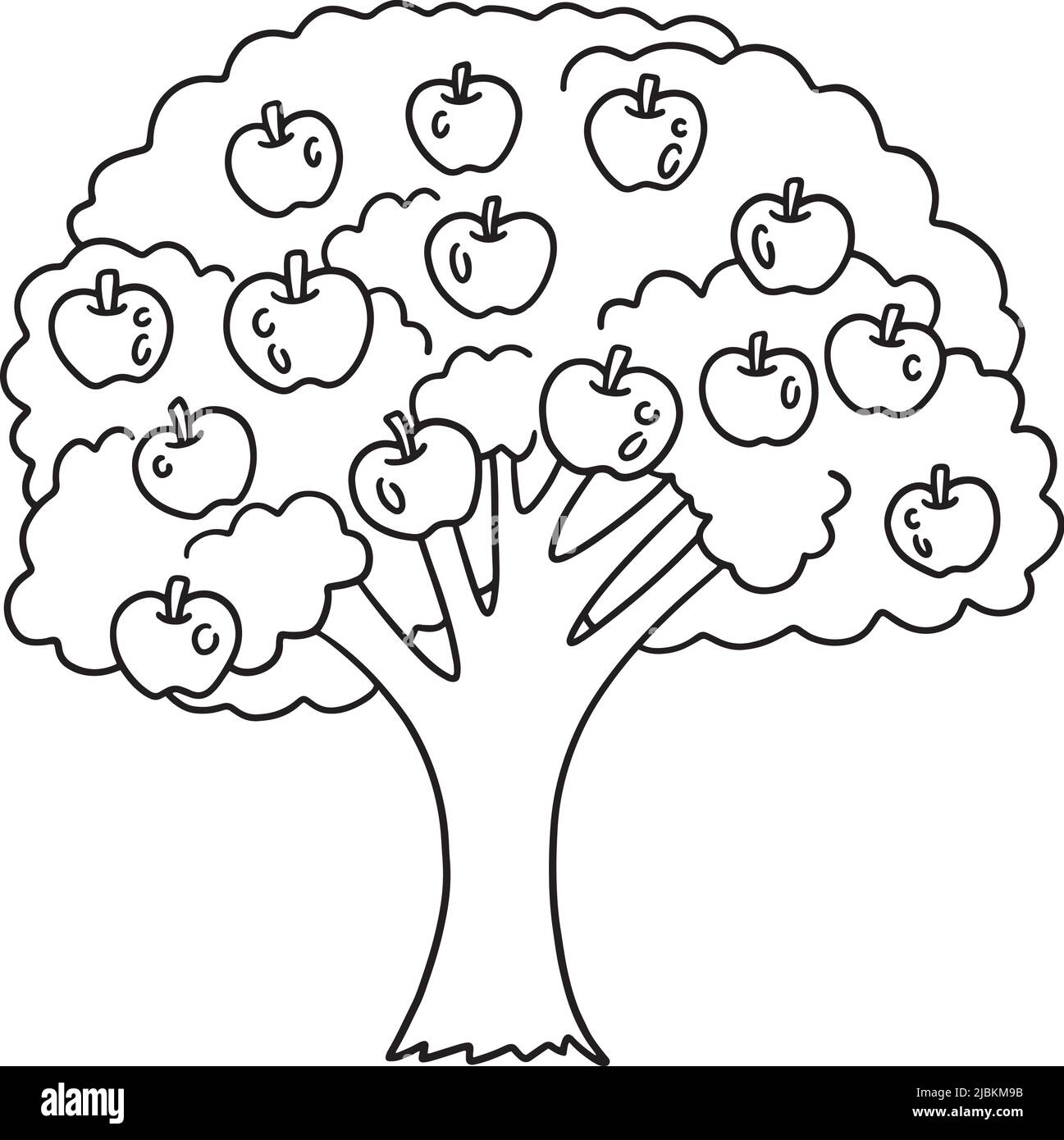 Easy Apple Tree Drawing