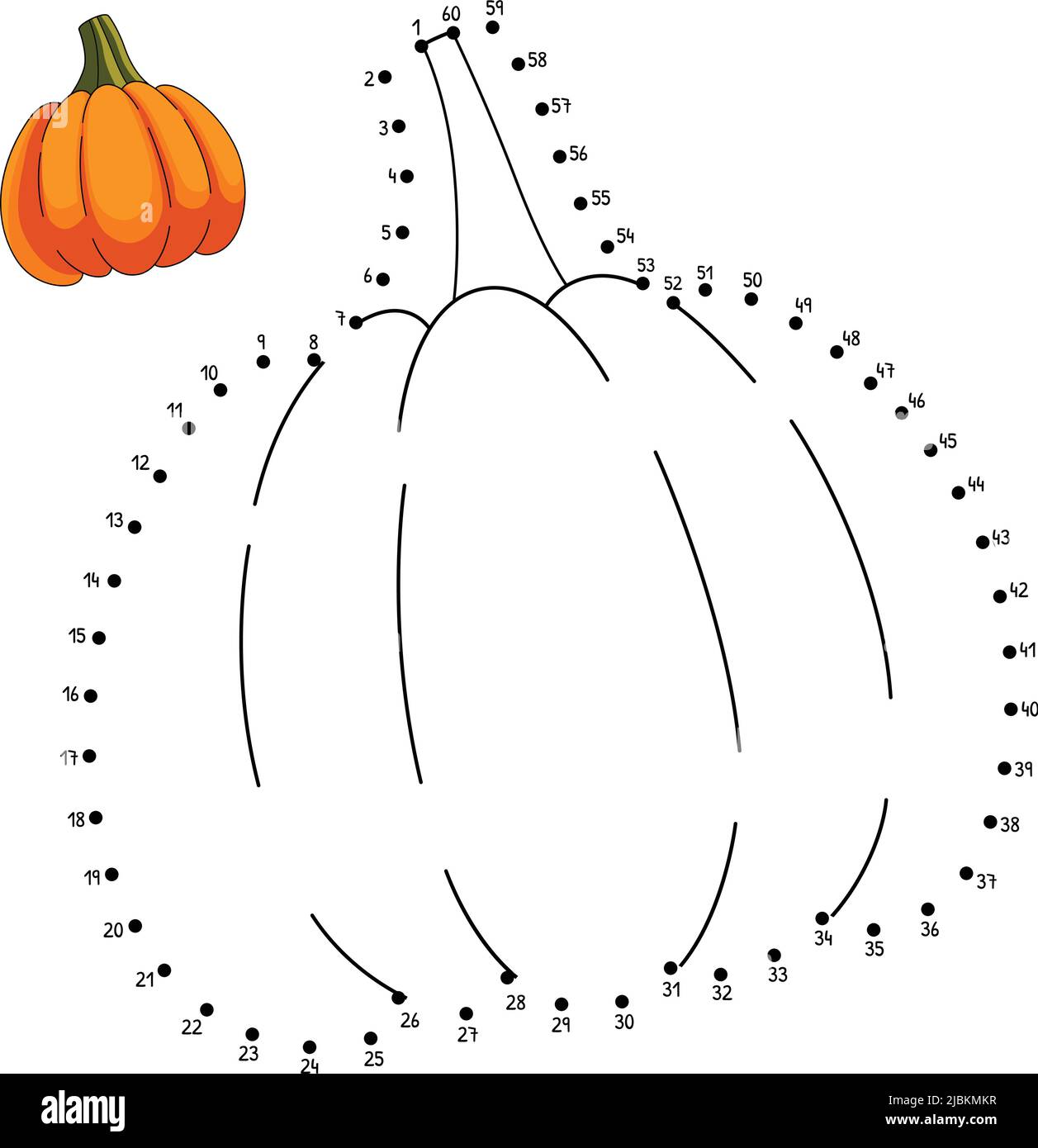 Dot to Dot Thanksgiving Pumpkin Coloring Pages Stock Vector Image & Art ...
