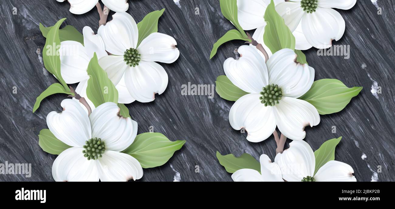 Flower wall Decor, Digital Wall Tile Design, Wall tiles Decor on Marble ...