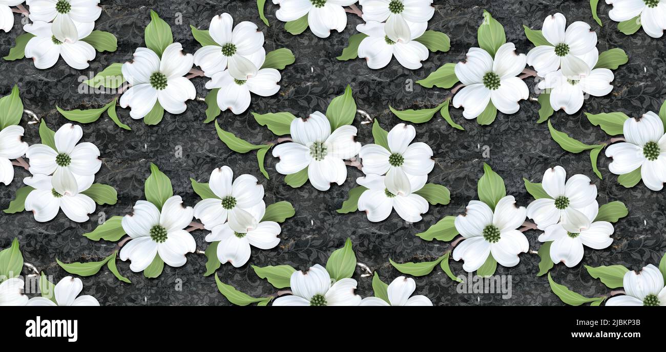 Flower wall Decor, Digital Wall Tile Design, Wall tiles Decor on Marble ...