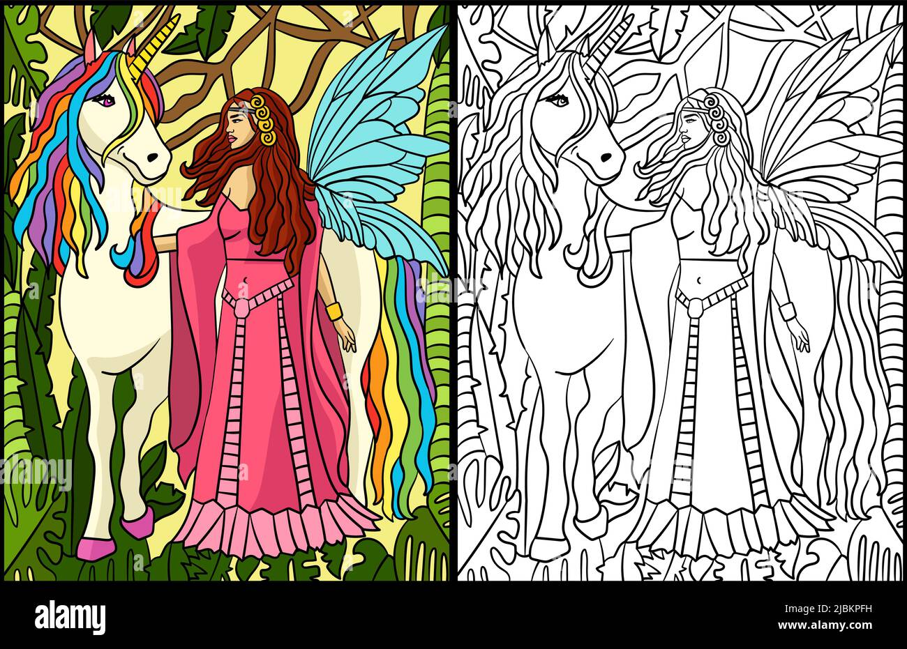 Unicorn Fairy Coloring Pages