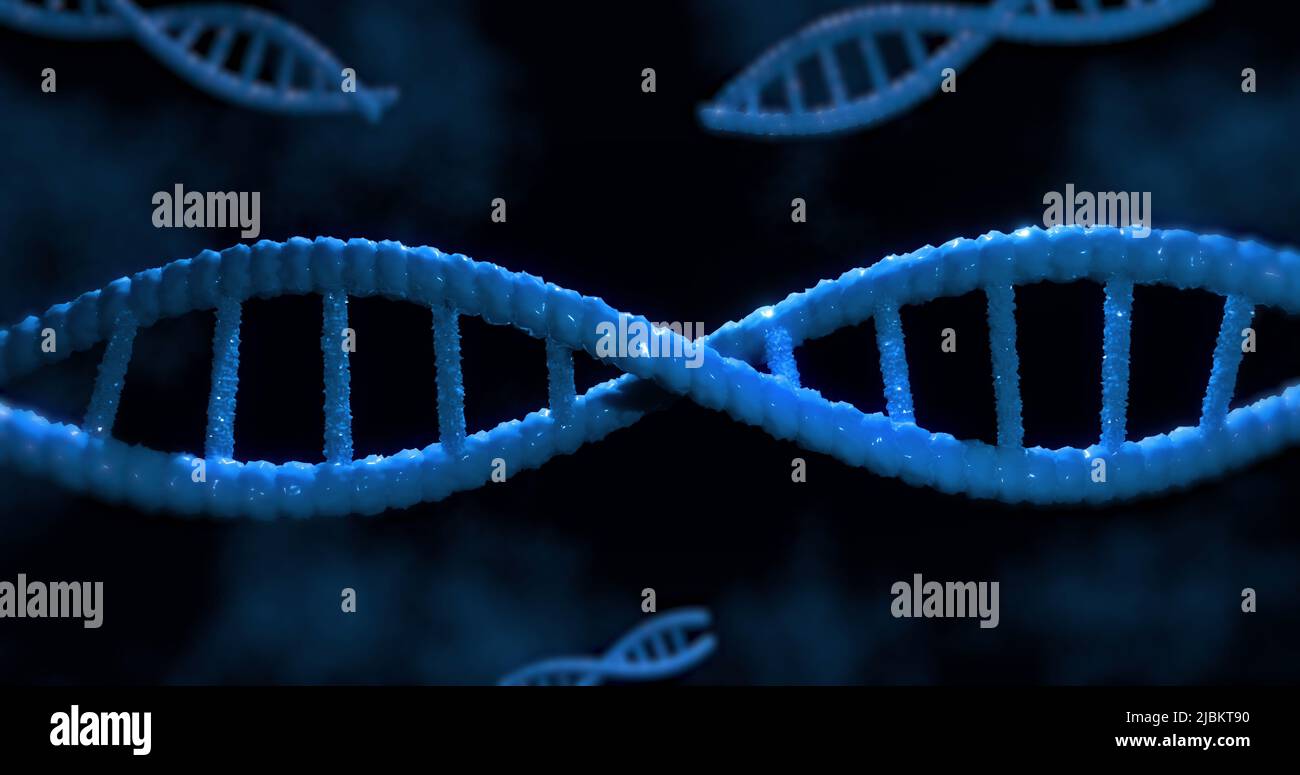 Image of dna strands on black background Stock Photo - Alamy