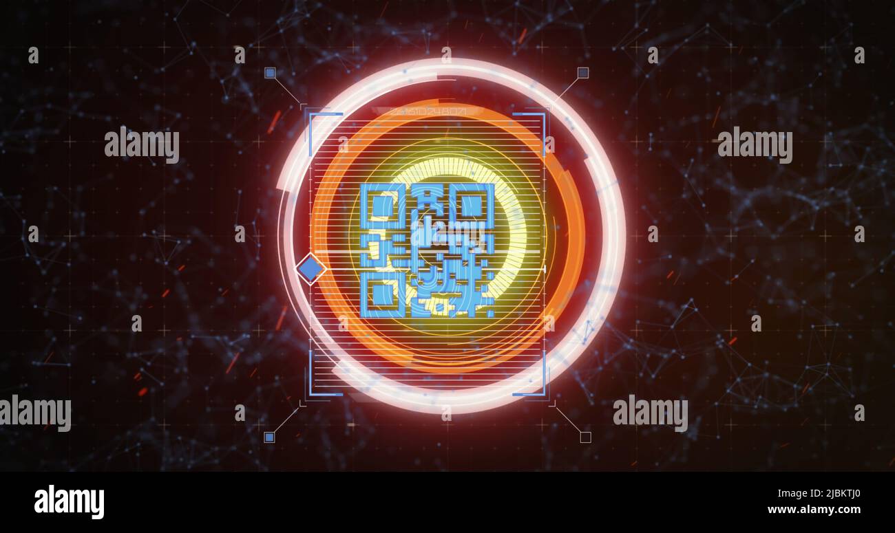 Image of scope scanning and qr code online security with network of ...