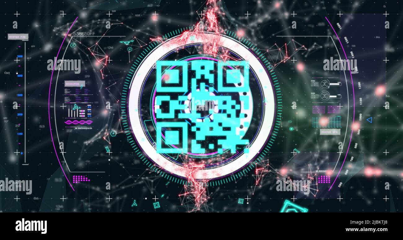 Image of scope scanning and qr code online security with network of ...