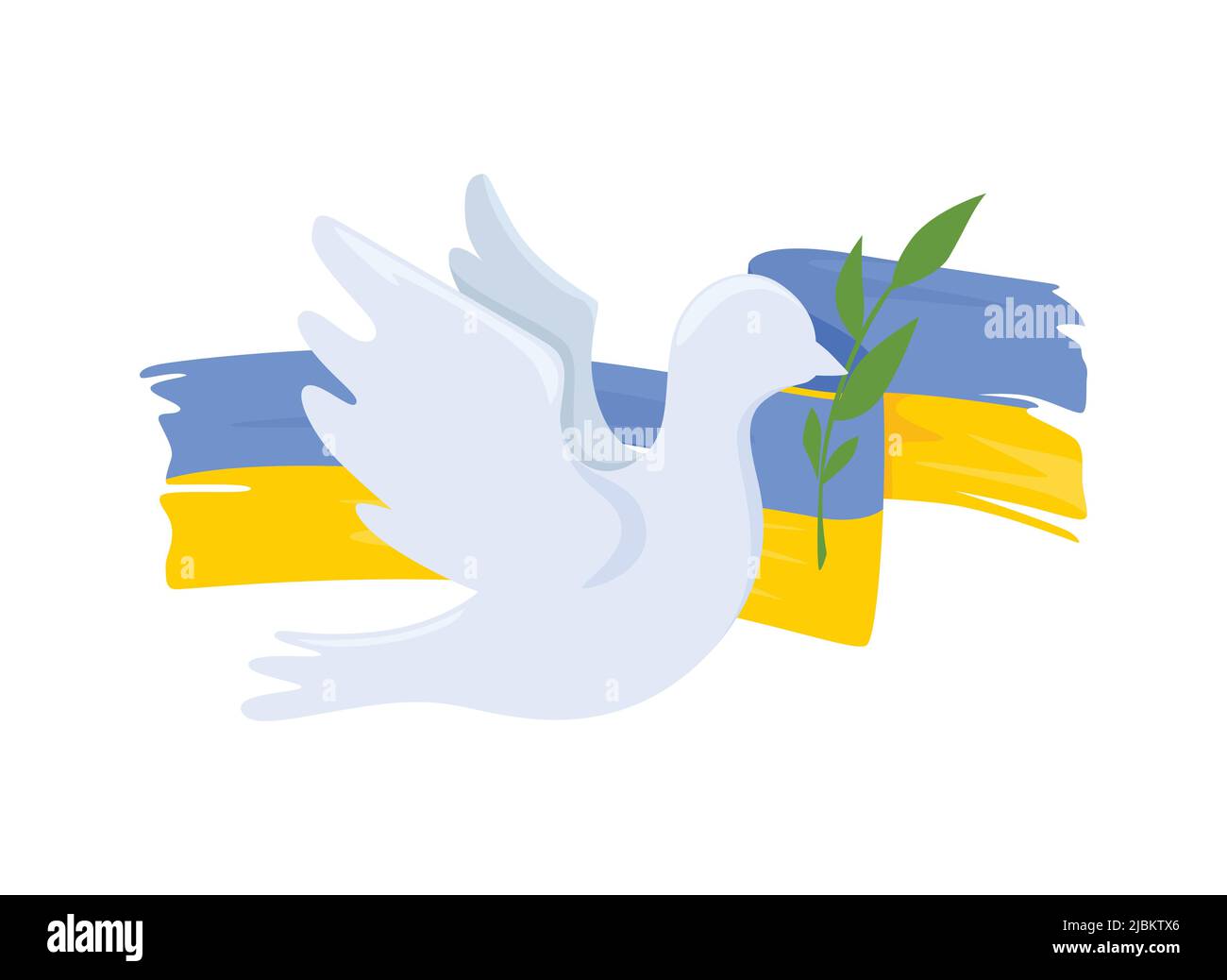 Dove of peace on the flag of Ukraine. The concept of peace in Ukraine ...