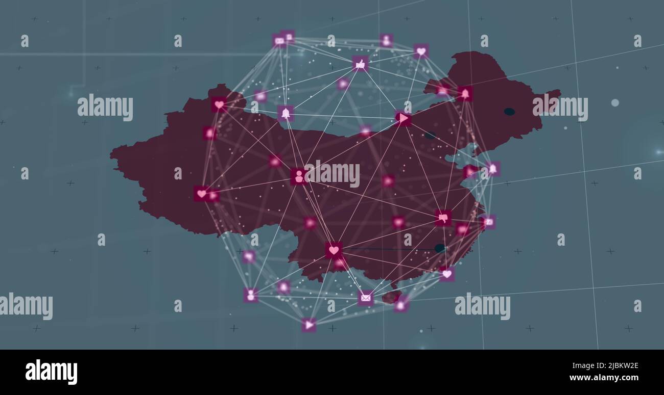 Connections map hi-res stock photography and images - Alamy