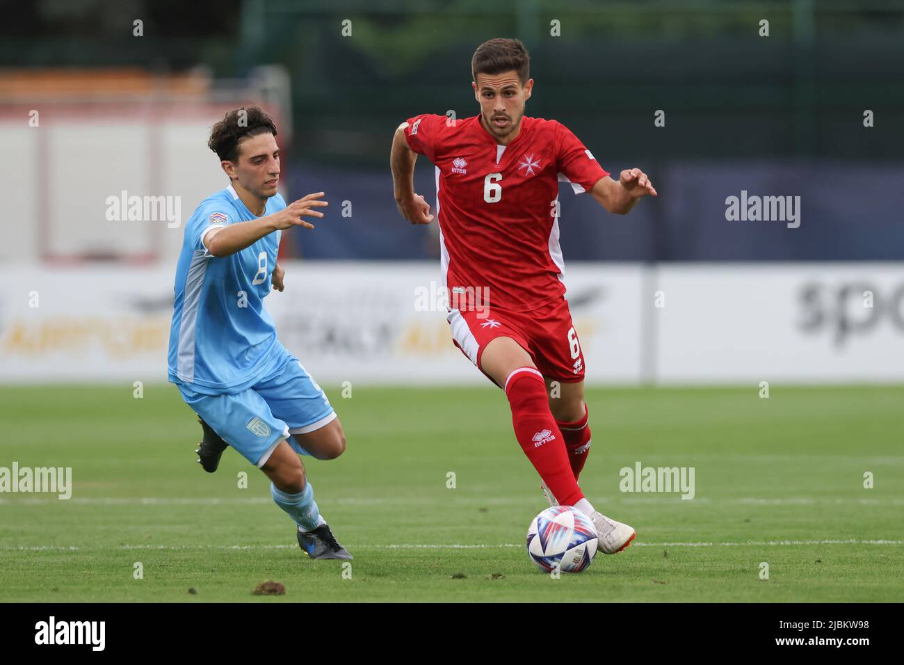 Serravalle, Italy, 5th June 2022. Matthew Guillaumier of Malta takes on ...