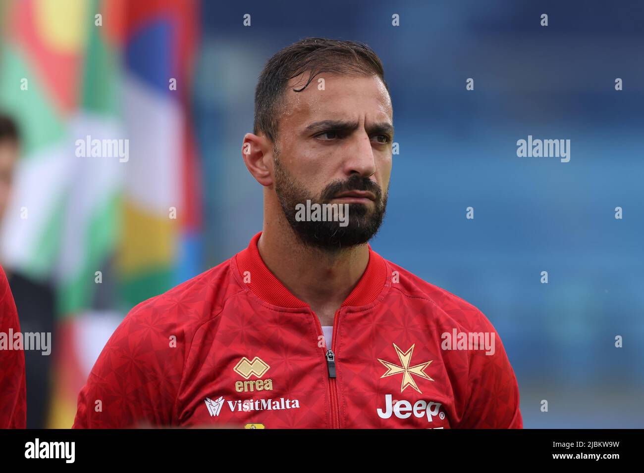Serravalle, Italy, 5th June 2022. Steve Borg of Malta looks on during ...