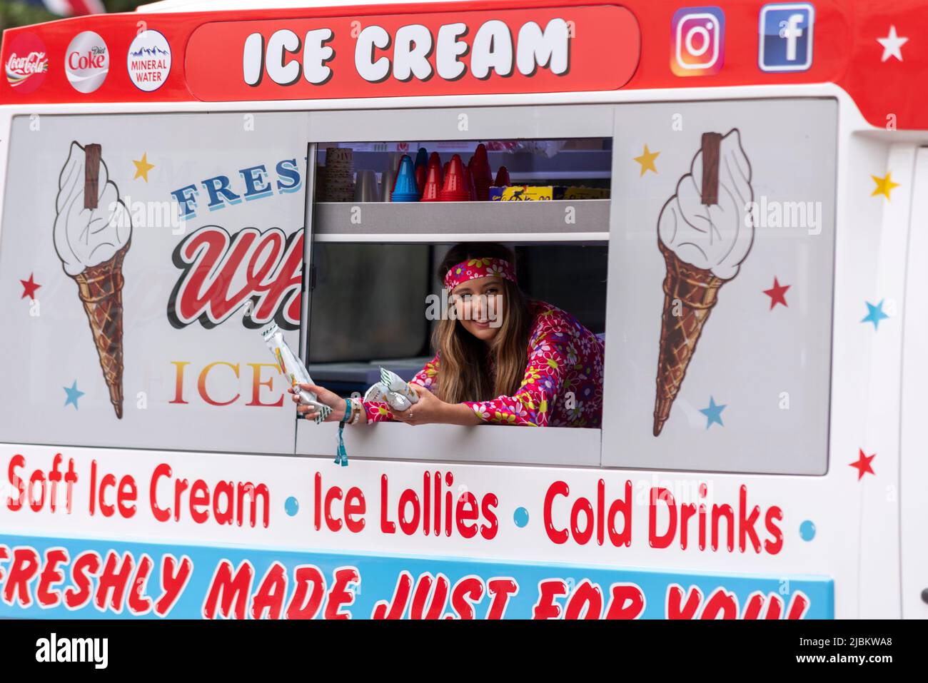 Ice Cream van at the Queen's Platinum Jubilee Pageant parade in The ...