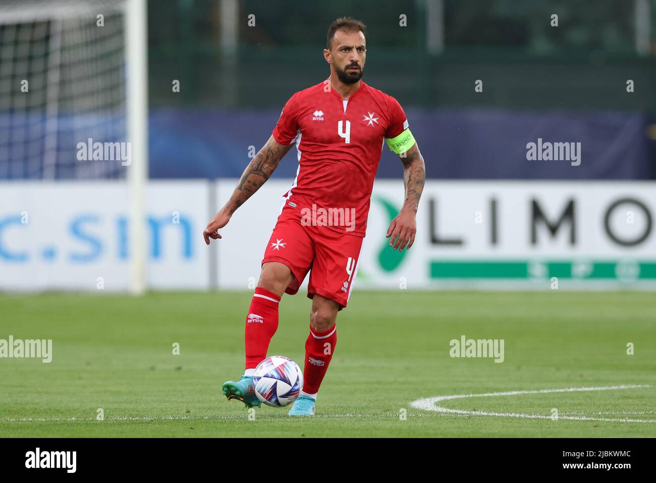 Serravalle, Italy, 5th June 2022. Steve Borg of Malta during the UEFA ...
