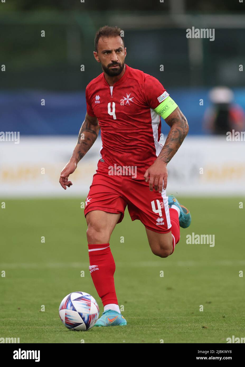 Serravalle, Italy, 5th June 2022. Steve Borg of Malta during the UEFA ...