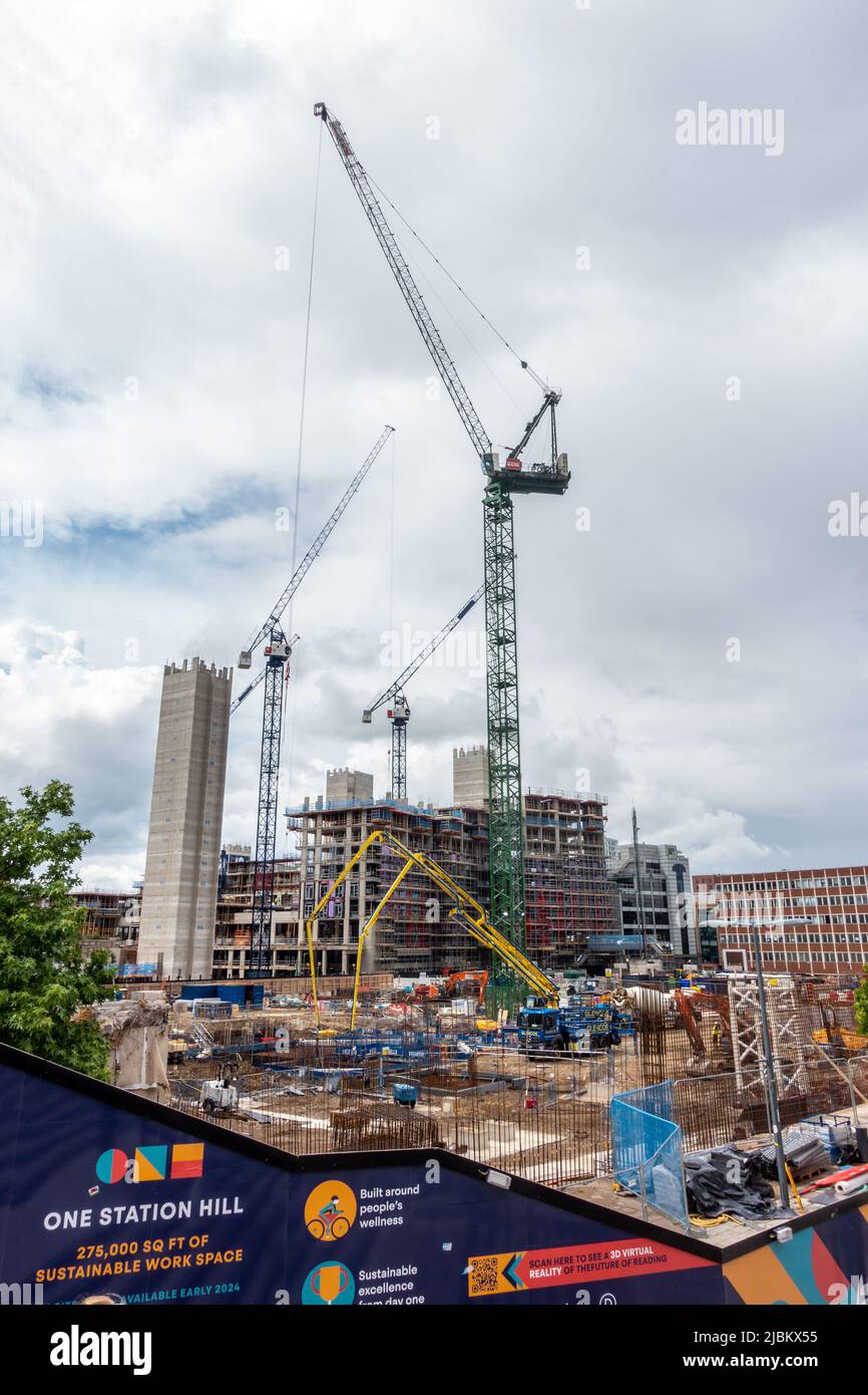 New construction work under way at One Station Hill in Reading, UK with ...
