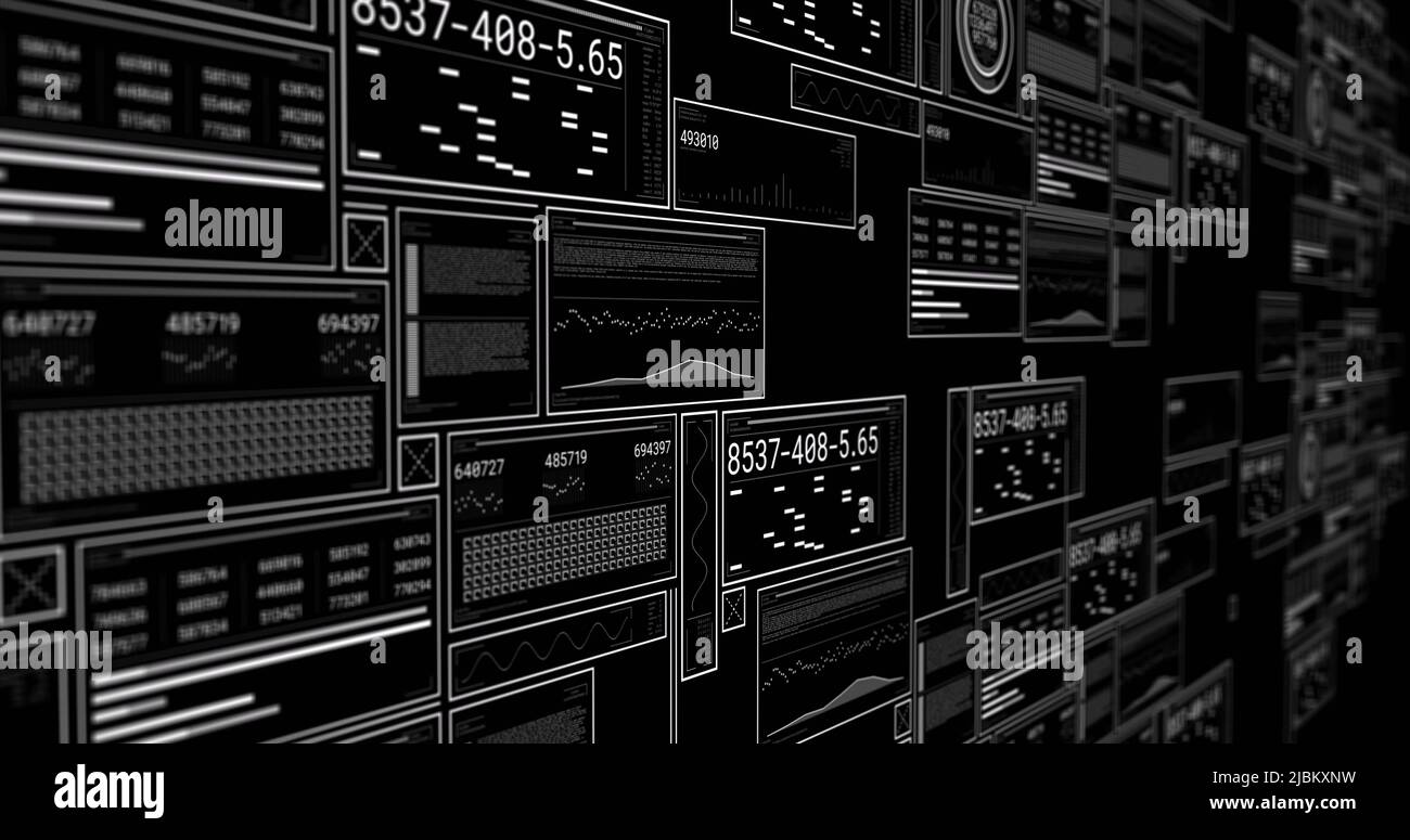 Image of data processing over black background Stock Photo - Alamy