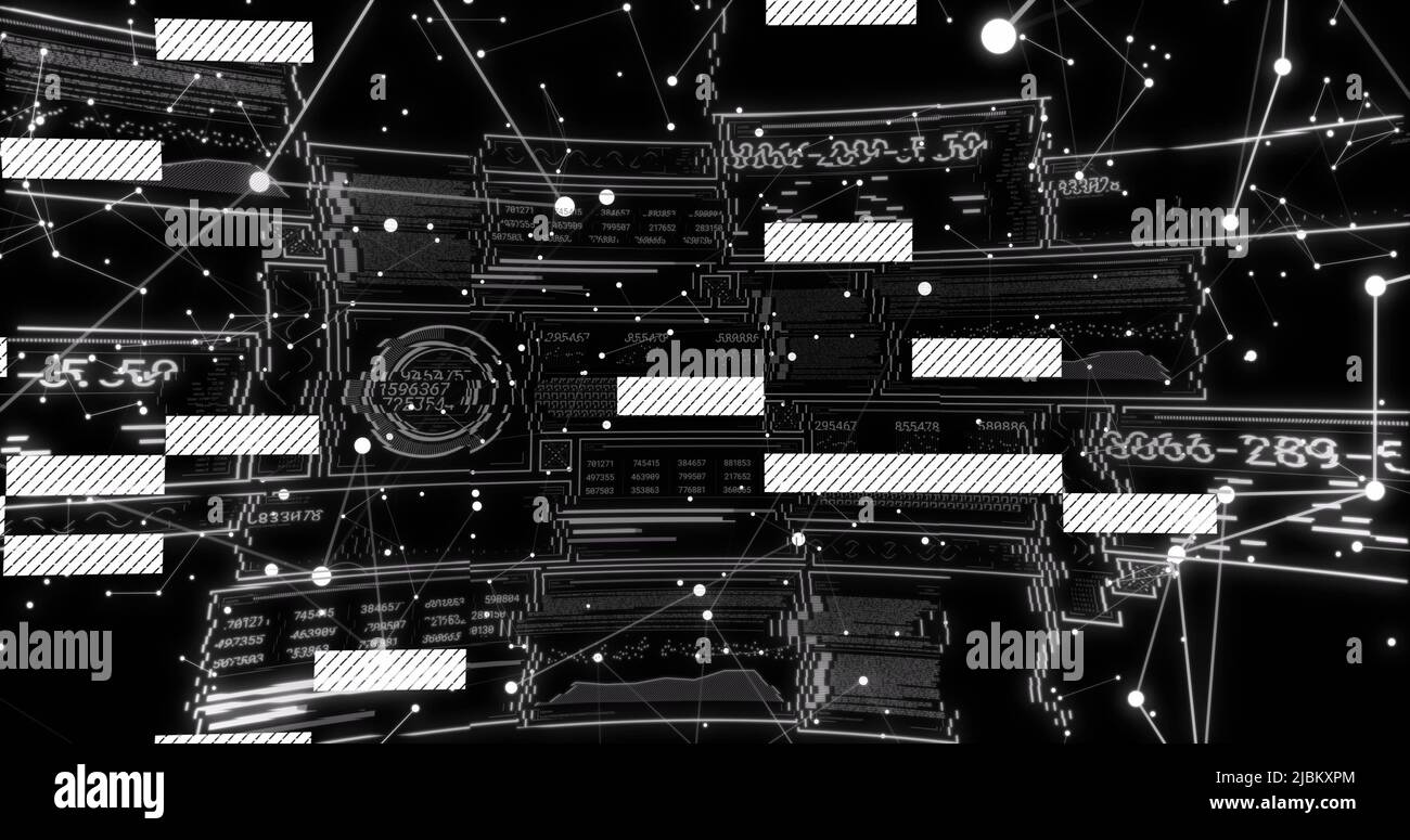 Image of data processing over black background Stock Photo - Alamy
