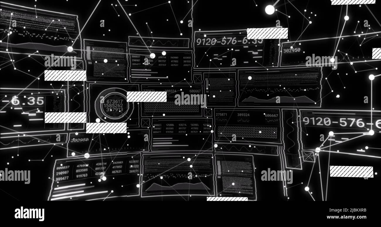 Image of data processing over black background Stock Photo - Alamy